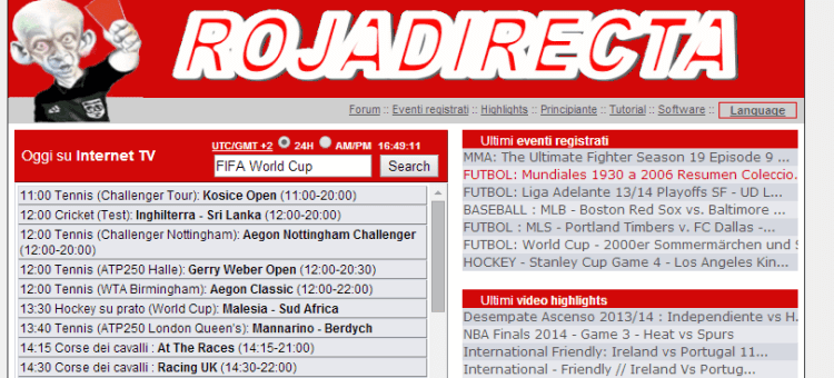 Rojadirecta per lo streaming calcio serie A, Champions ed Europa League