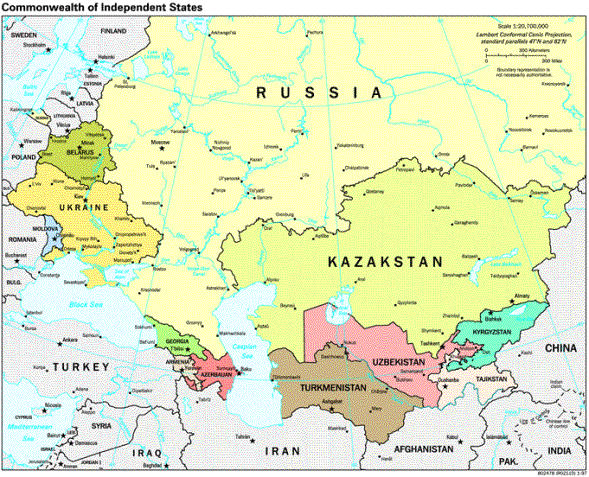 Political Map Of Russia And Central Asia - United States Map