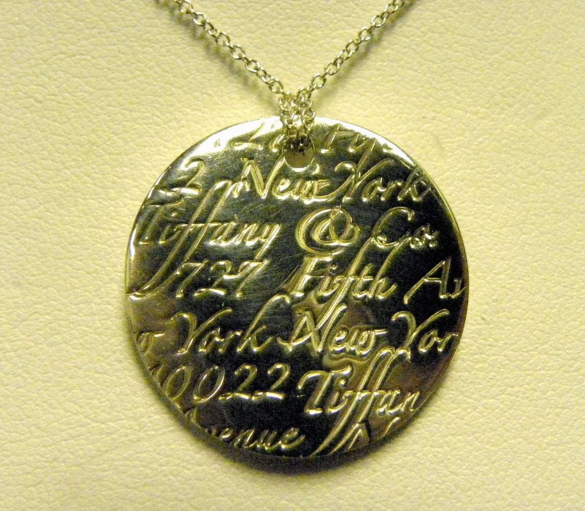 TIFFANY & CO 925 STERLING SILVER NOTES ROUND PENDANT & CHAIN 16" WOMEN ...