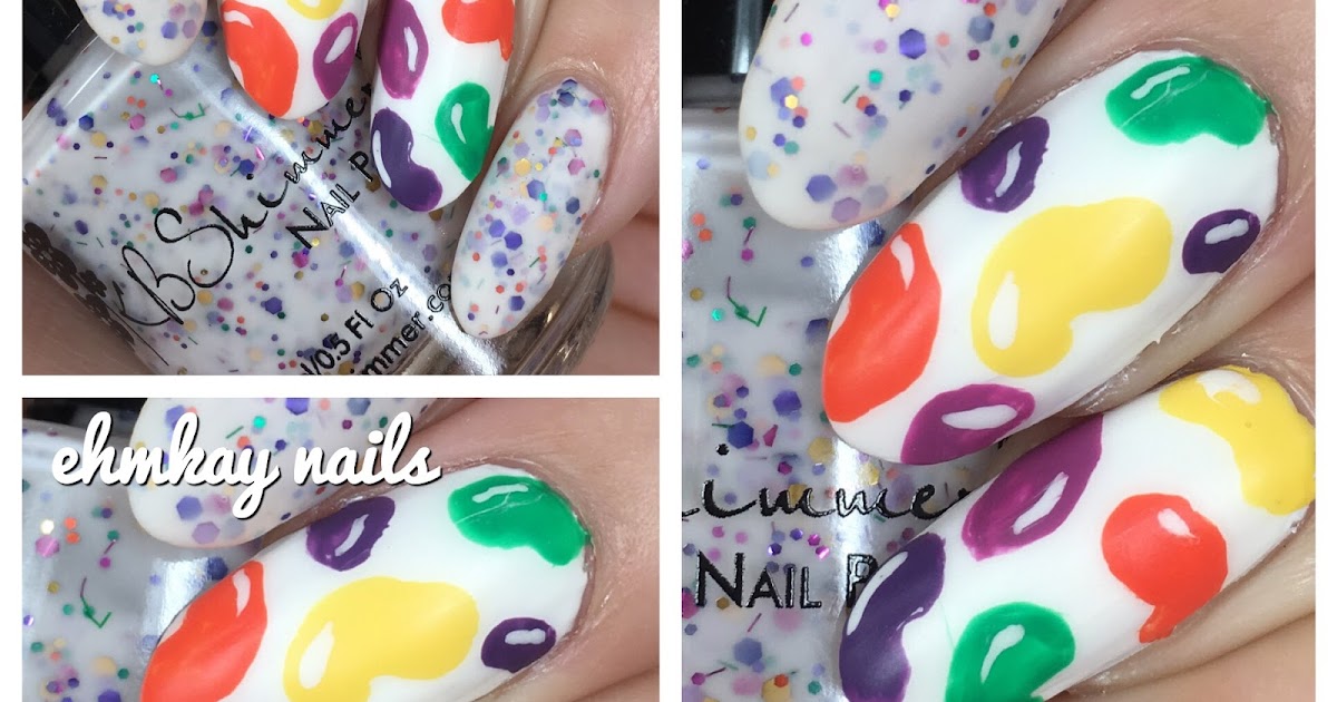 ehmkay nails: Jelly Bean Nail Art for Easter with KBShimmer Tempting Fete