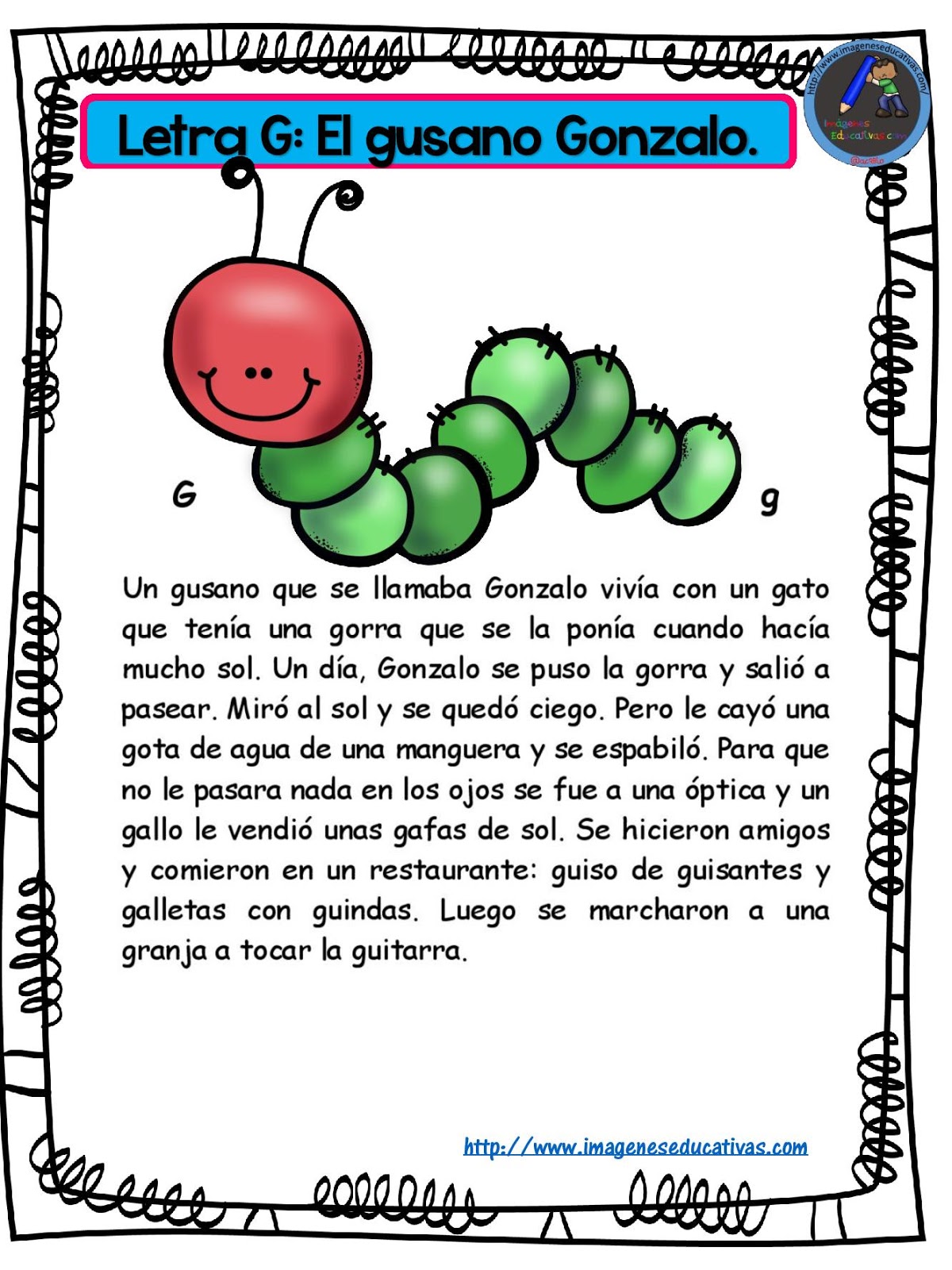 Fichas de Primaria: Cuentos con las letras del abecedario