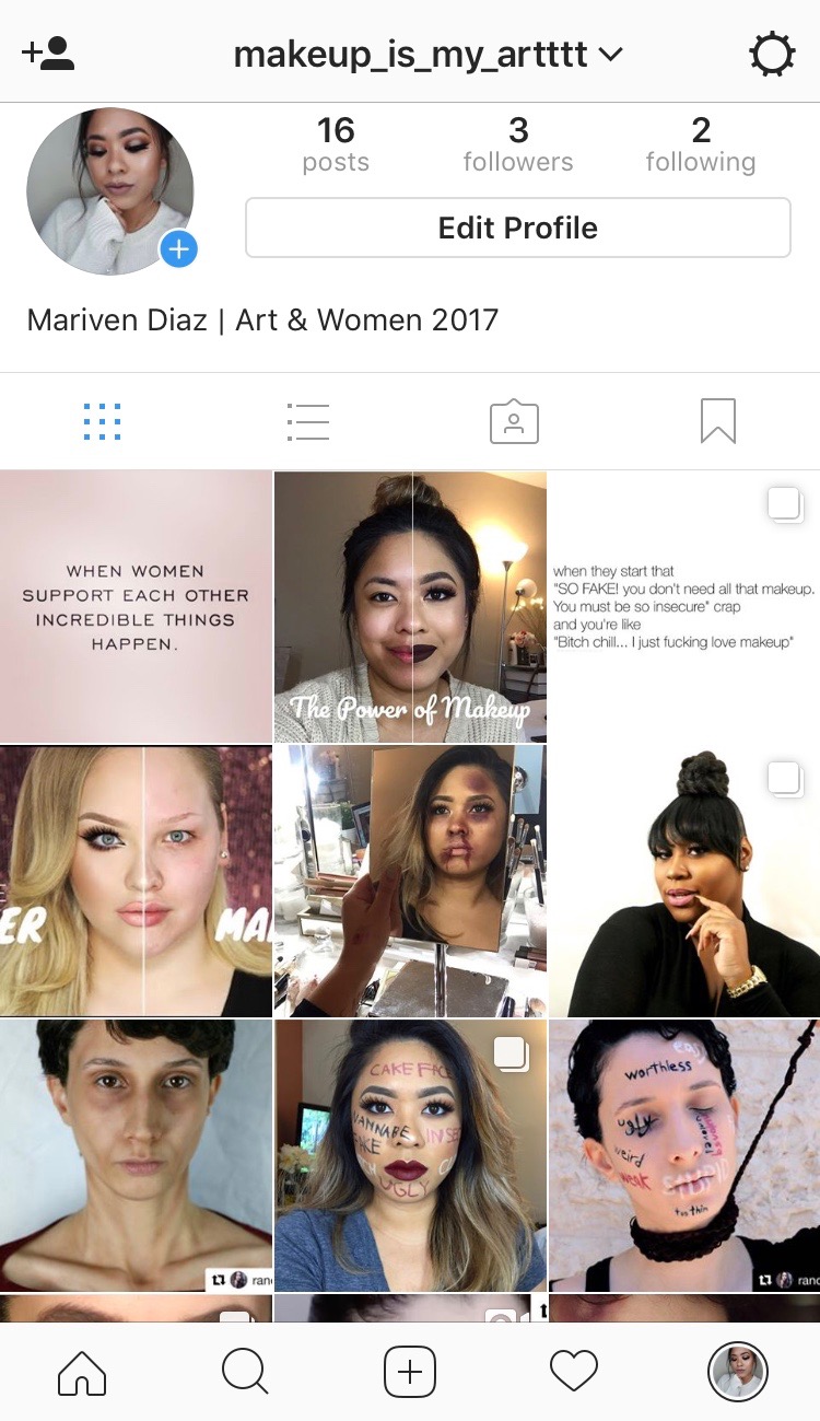 Art and Women Spring 2017: SEMESTER PROJECT: MakeUp is My Art