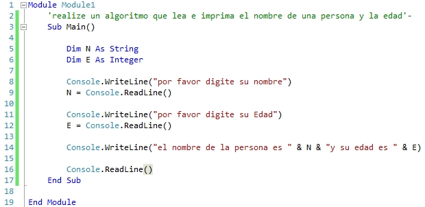 Algoritmos Secuenciales en Visual Basic (Aplicación de consola)