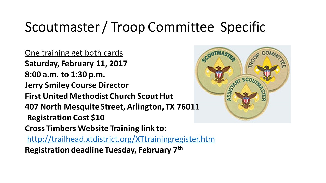 BSA Arrowhead LHC District: Scout Master / Troop Committee Specific ...