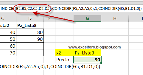 La función INDICE en su sintaxis de referencia. | EXCEL FORO: Un blog de Excel
