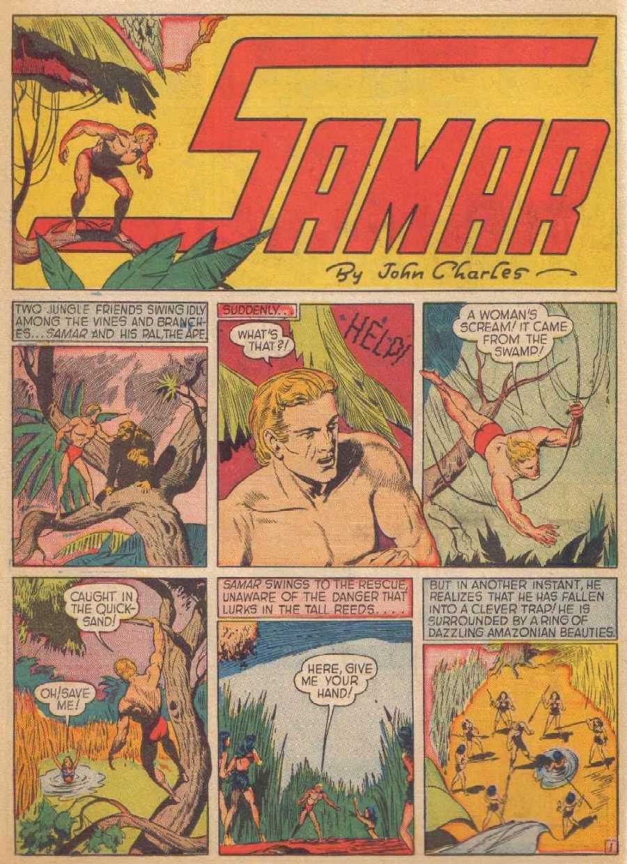 The Comic Book Catacombs: Samar in "Captured by the Amazons" (Quality;1940)