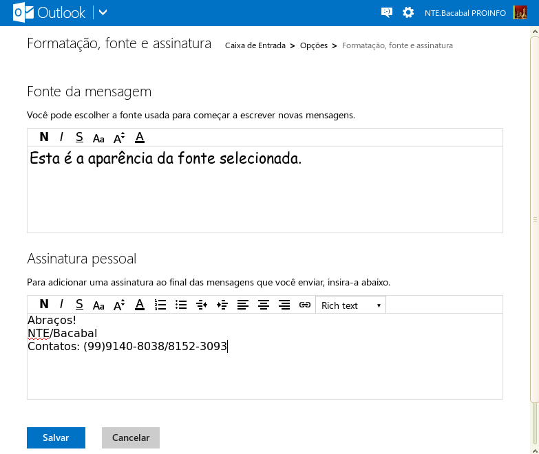 NTE Bacabal-MA Educação Digital: ASSINATURA PERSONALIZADA EM EMAILS