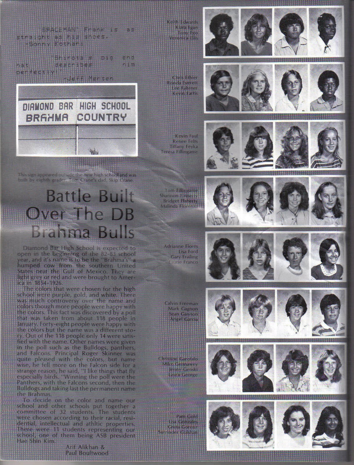 Diamond Bar High School Class of 1986: Chaparral 8th Grade 1981-82