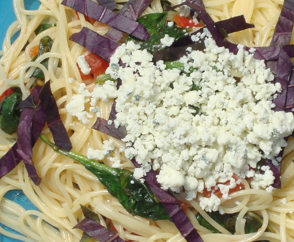 Food Floozie: Angel Hair Pasta with Purple Basil