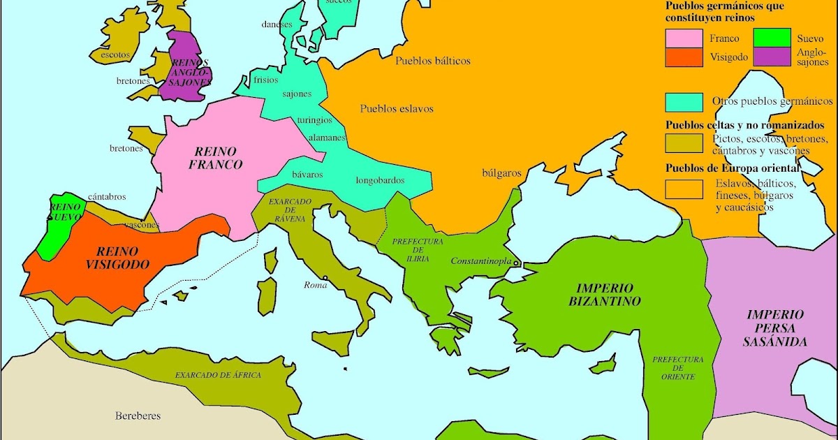 Más que Ciencias Sociales: 2º ESO Mapa de los reinos germánicos e ...