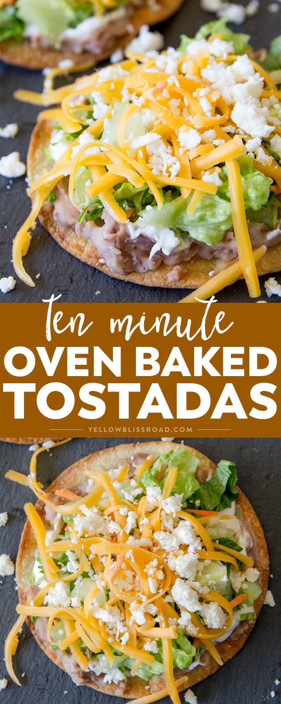 Ten Minute Oven Baked Tostadas - healthy dinner recipe