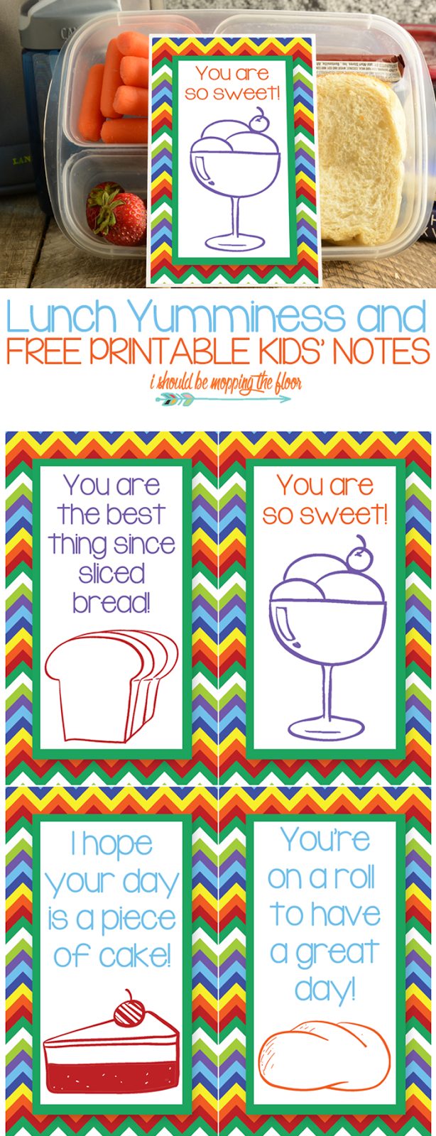 Large Printable Lunch Notes | i should be mopping the floor