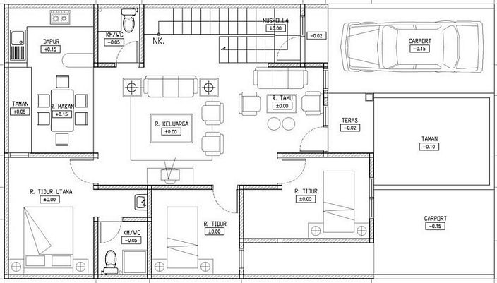 DESAIN DENAH RUMAH SIMPLE INSPIRATIF | MODELRUMAHE.com