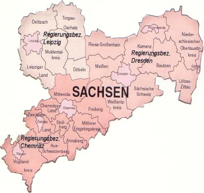 Map of German Province: Map of Sachsen Province
