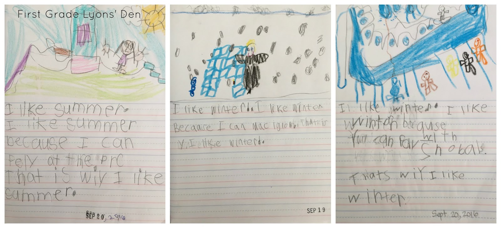 First Grade Lyons' Den: What's Your Favorite Season?