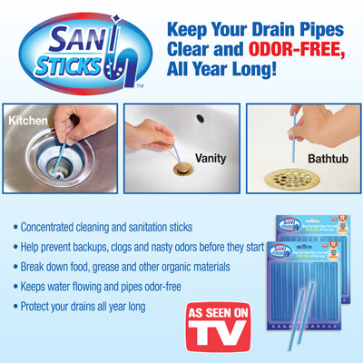 WE SUPPLY WHAT YOU NEED: Sani Sticks Drain stick Cleaner and Deodorizer ...