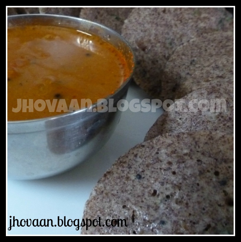 Jhovaan - Meal (in Konkani): Recipe : MTR Ragi Rawa Idli