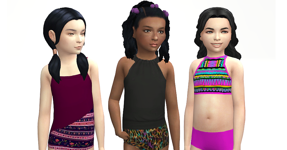 NyGirl Sims 4: Childrens Swimsuit Three Pack