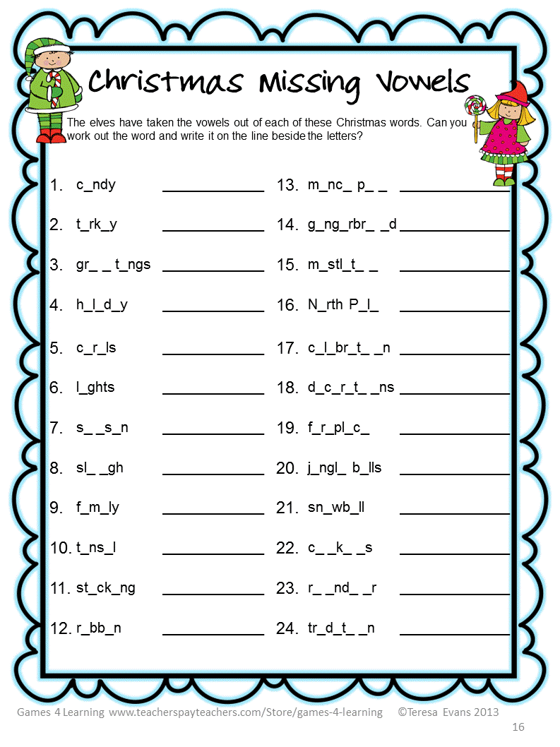 Fun Games 4 Learning: Christmas Literacy Freebies