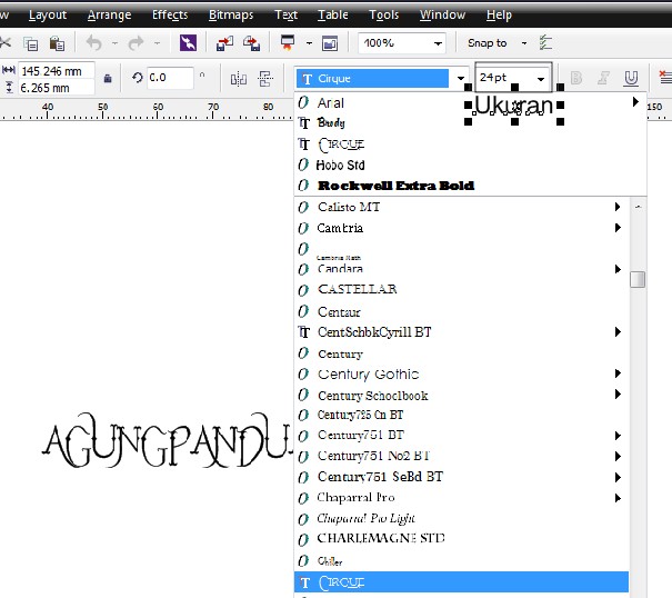Cara Membuat Text Pada CorelDraw Dengan Font Baru - AGUNG TUTORIAL
