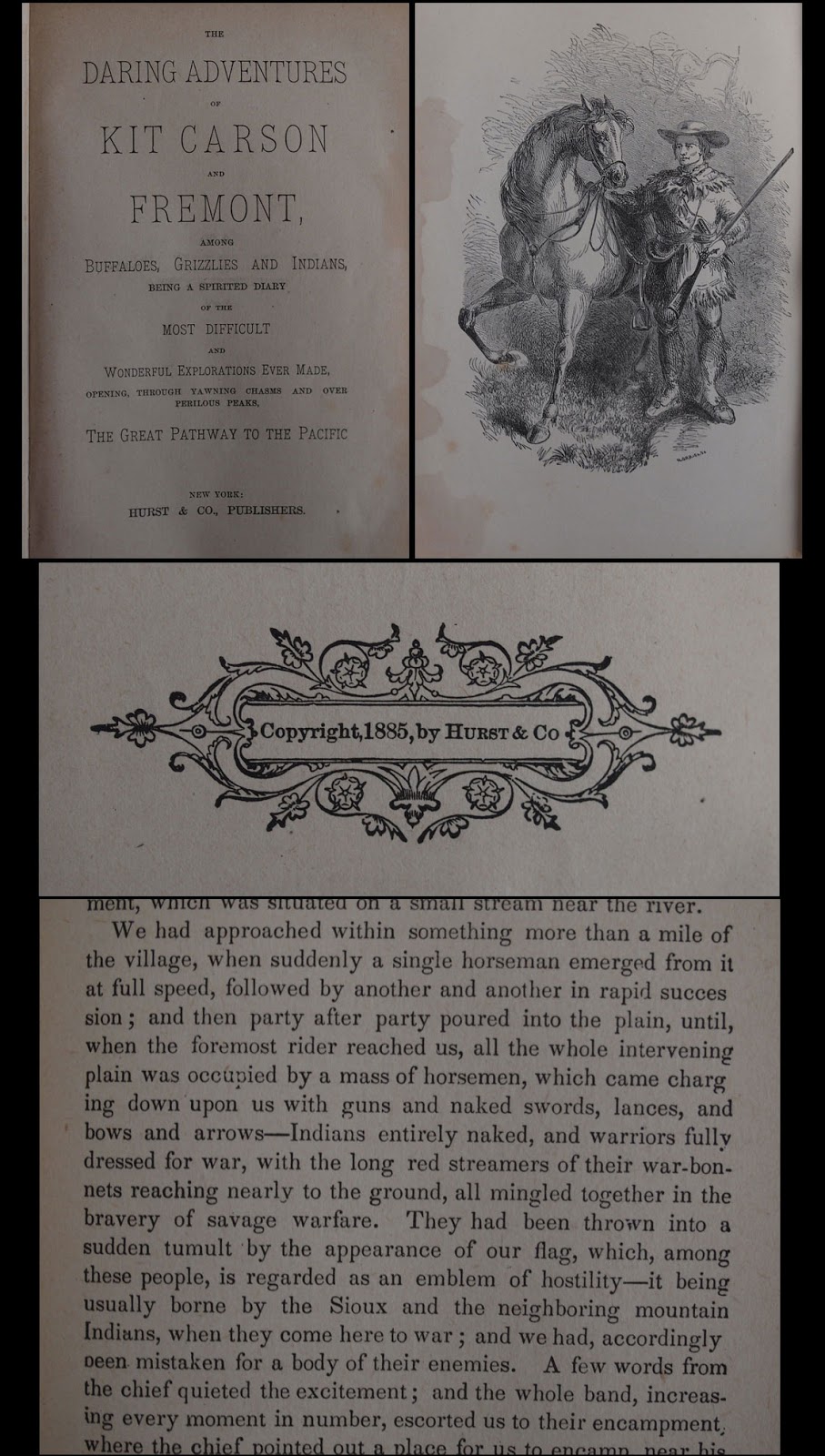 IsFive Antiquarian Books: 1885 DARING ADVENTURES OF KIT CARSON AND JOHN ...