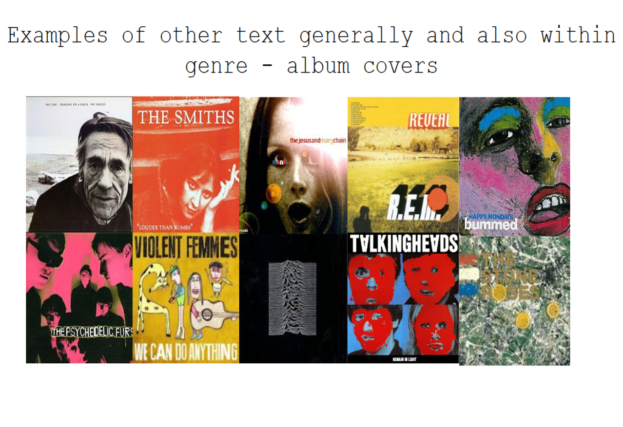 Rosie's Media Coursework: examples of other texts-generally and also ...