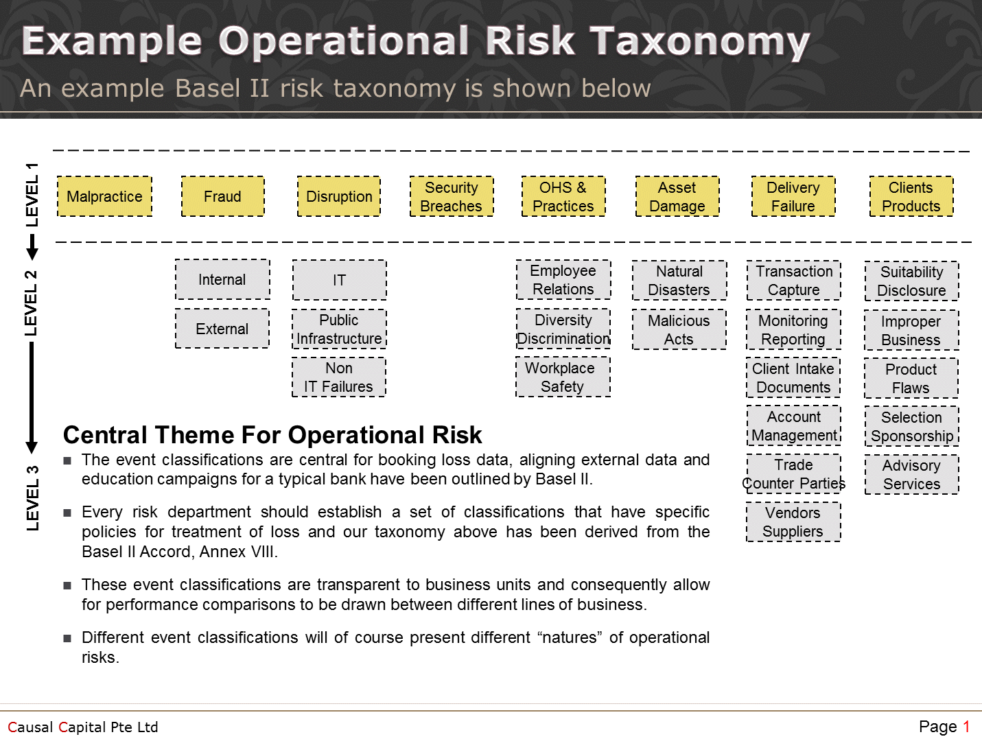 Causal Capital: Risk Taxonomies