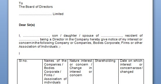 Notice of Interest By Director Form MBP - 1 and Intimation by Director ...