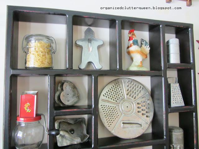 Red Kitchen Shadow Box Painted Black - Organized Clutter