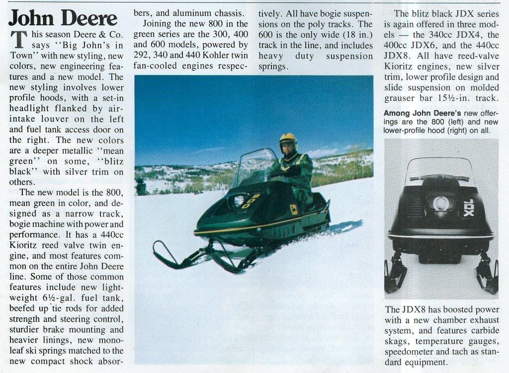 CLASSIC SNOWMOBILES OF THE PAST: 1975 JOHN DEERE SNOWMOBILES