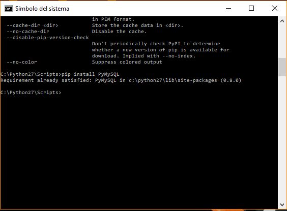 Carlos Ernesto Guzman Rubio: Libreria para mysql en python **PyMySQL**