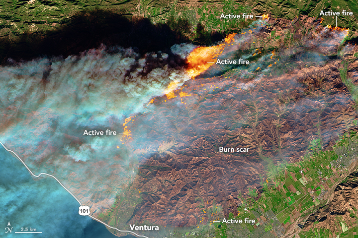 Live Map of Ventura Thomas Fires Near Oil & Gas Drilling