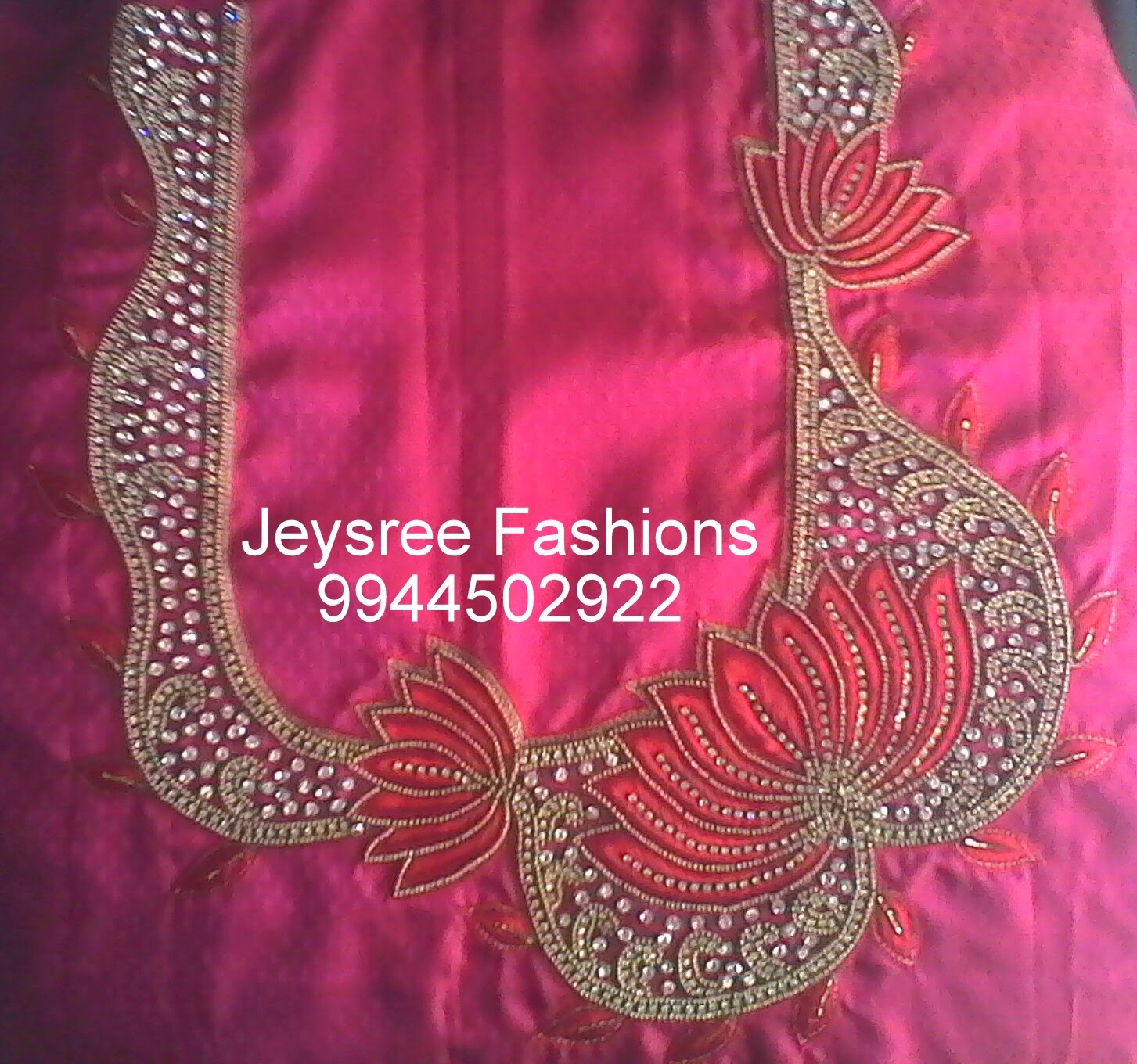 Bridal designer Blouse - Aari embroidery combination of Zari,zardosi ...