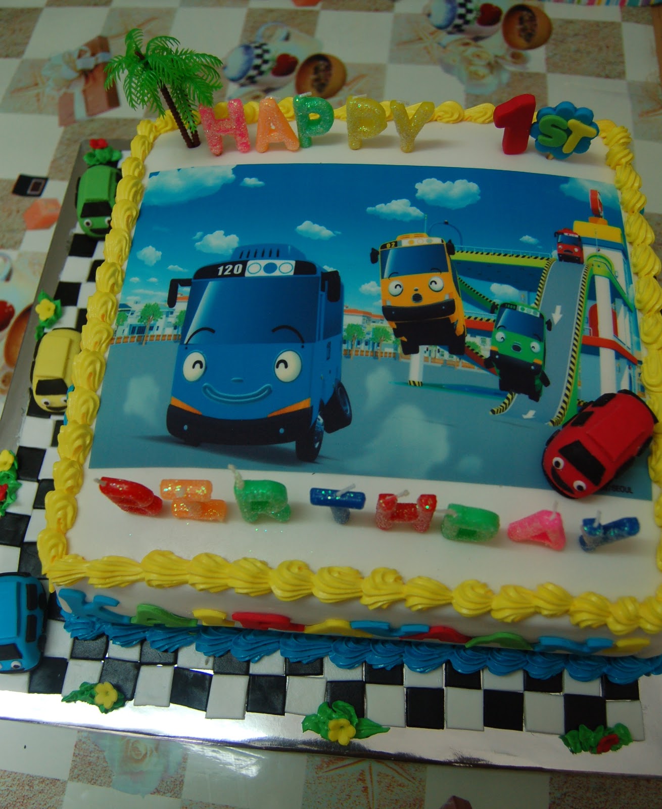 Cantik Cupcake: 12" EDIBLE IMAGE FONDANT CAKE - TAYO THEME