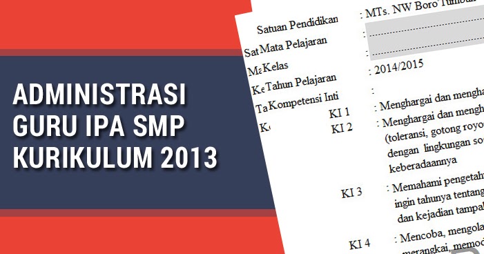 Administrasi Guru IPA SMP Kurikulum 2013 Lengkap - Administrasi Guru
