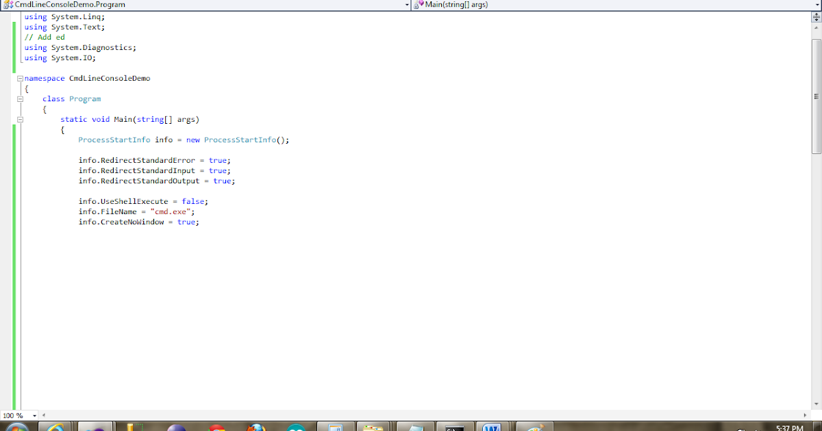 Fun Projects of Various Types: C# - Using the Command Prompt
