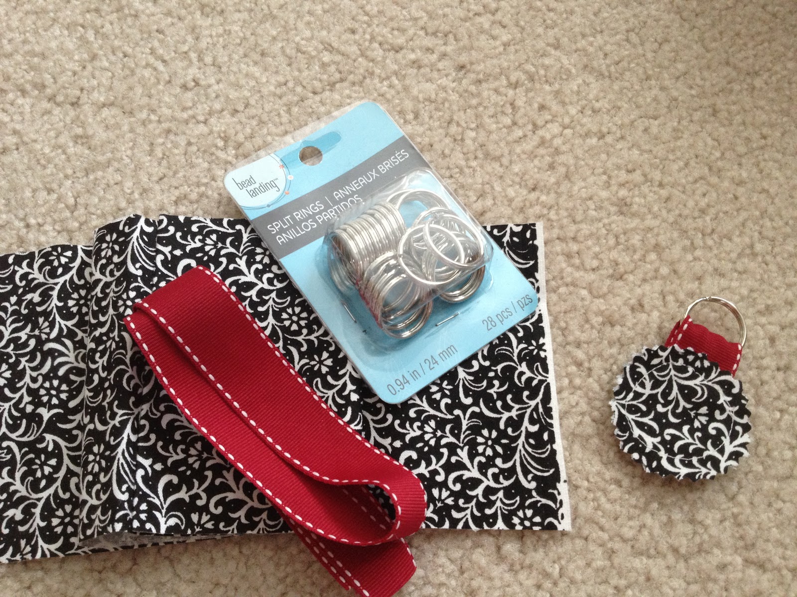 A Homemade Christmas - fabric scrap key chains