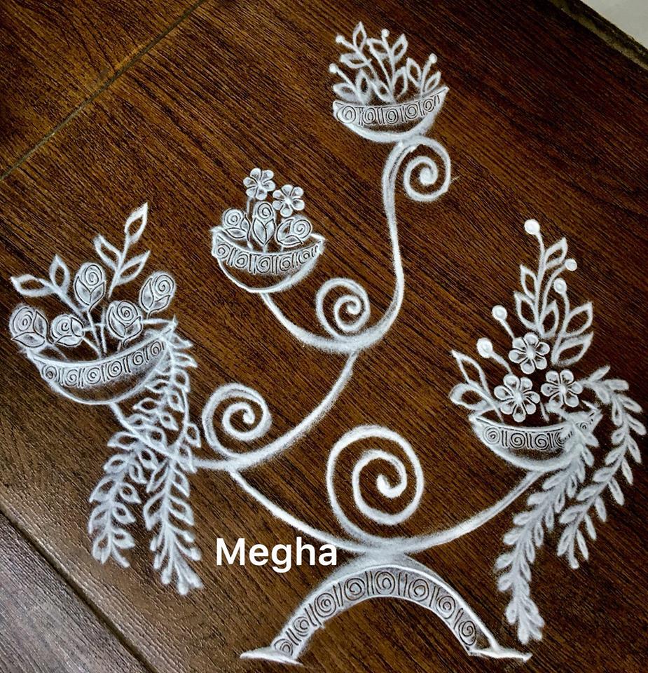 TELUGU WEB WORLD: Rangoli by Megha - 7 Whities Rangoli Art patterns and ...