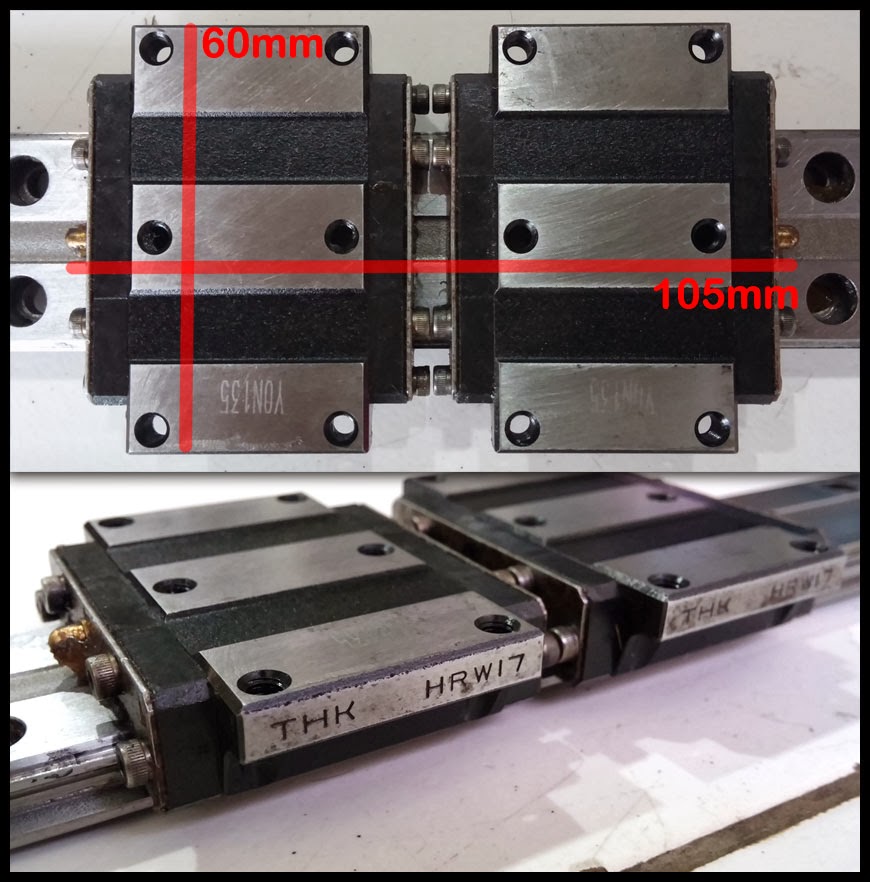 2nd MACHINE: Linear motion guide, HRW17, 310mm rail length, THK