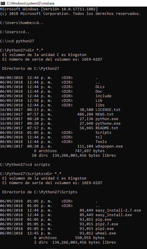 Graficación: Verificar la instalacion de pip e instalar y desinstalar ...