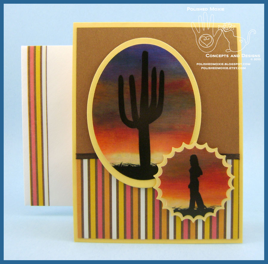 Southwestern Sunset Card in Yellow Plus Sunset Through the Trees ...