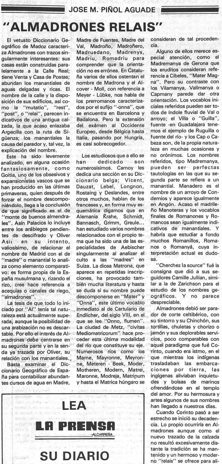 ALMADRONES Y EL GRECO: LOS TOPÓNIMOS DE ALMADRONES