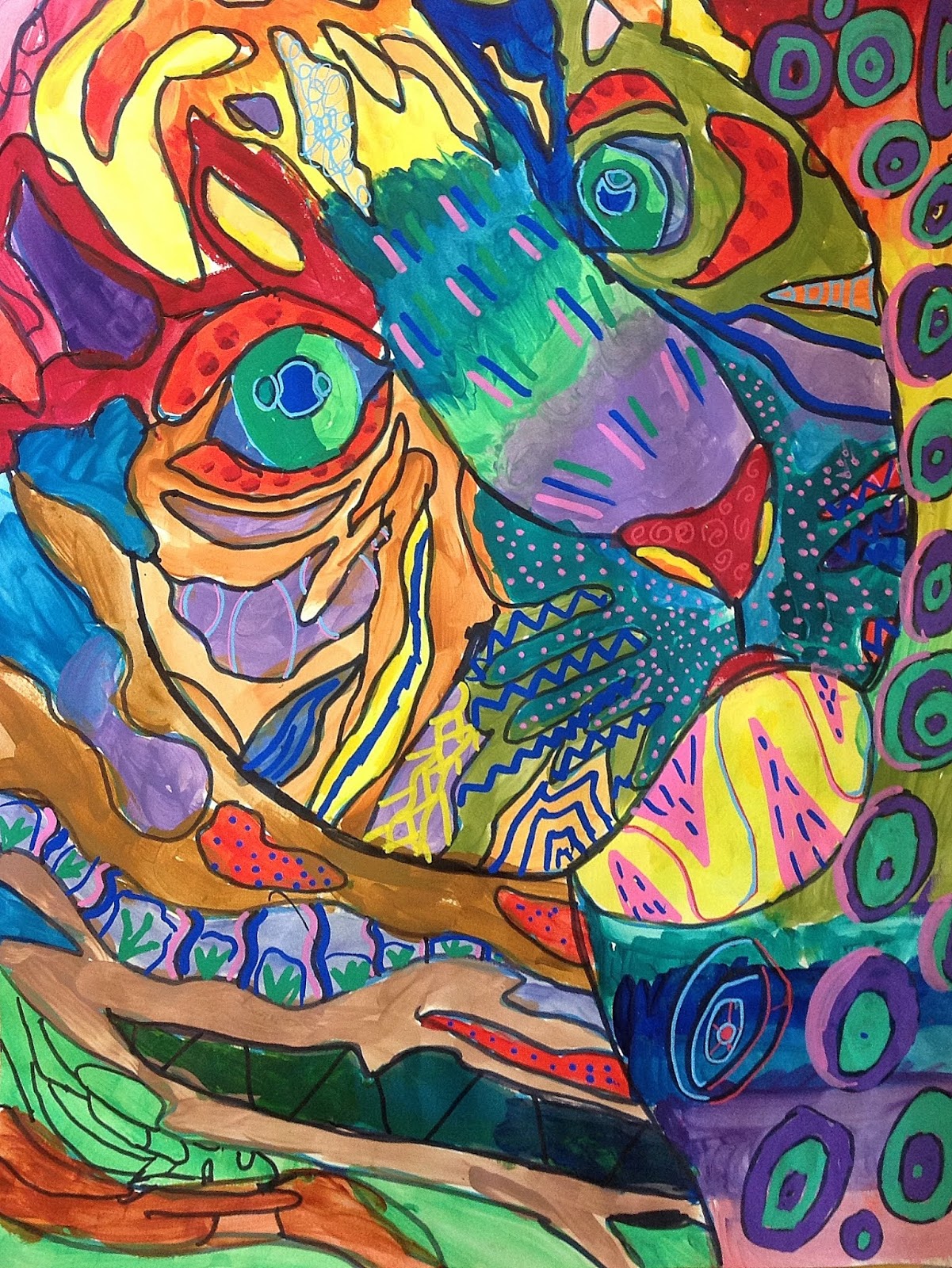 STUDENT ARTWORKS - Year 4 - PAINTED AND PATTERNED ARTWORK