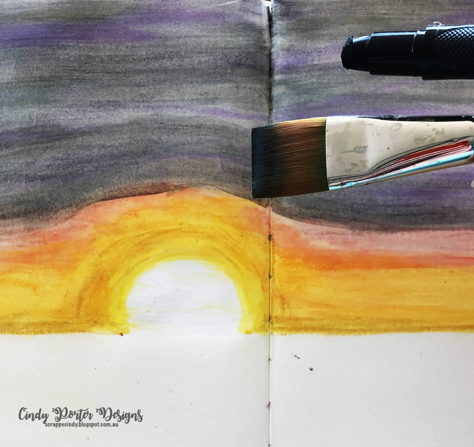 Creative people don't play by the Rules: Beach Sunset Journal Spread ...