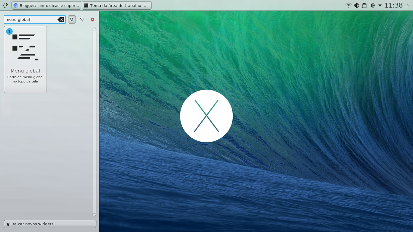 KDE Plasma 5.12 com aparência de macOS