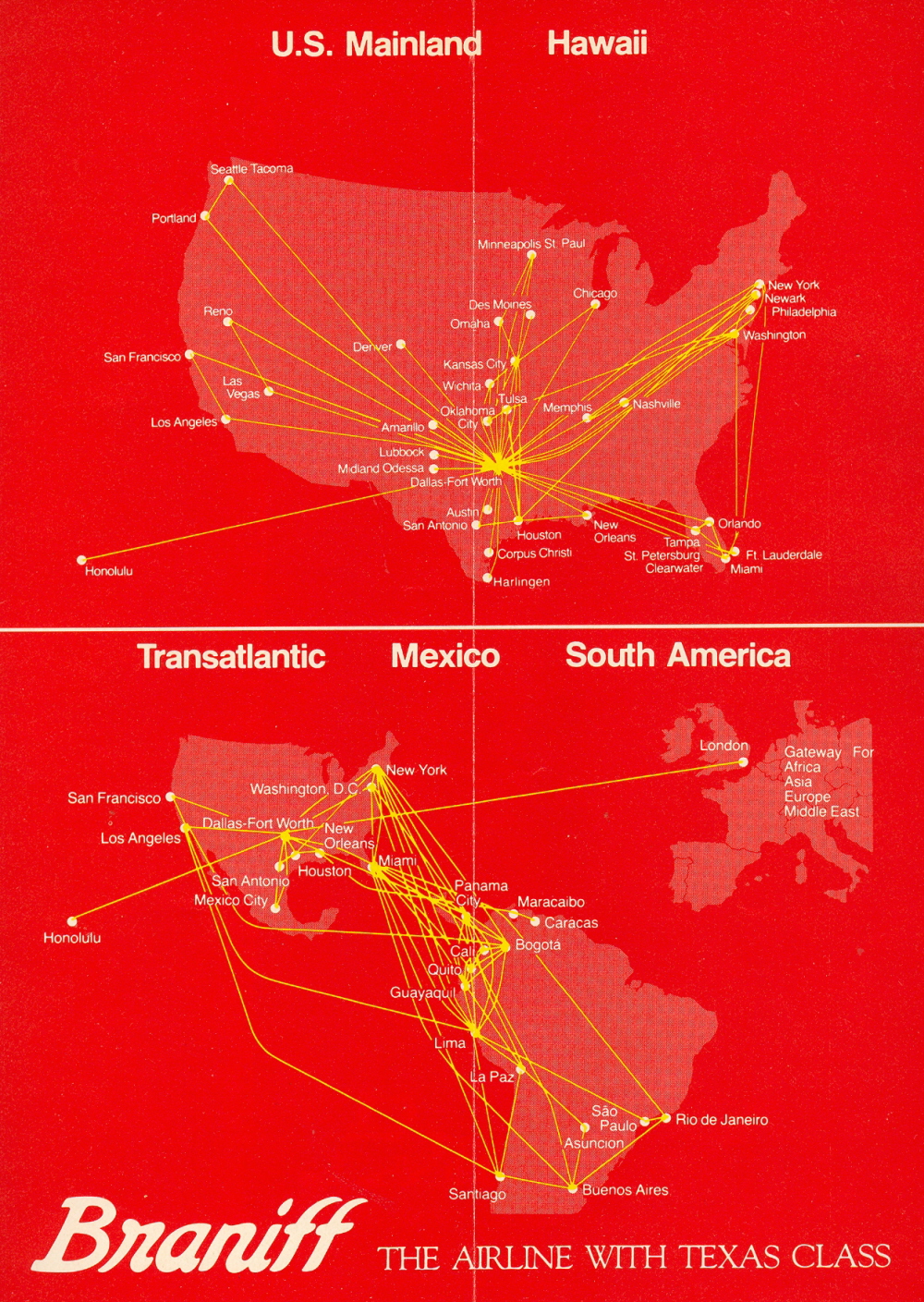 Airlines Past & Present: Braniff International Airways Aircraft, Route ...