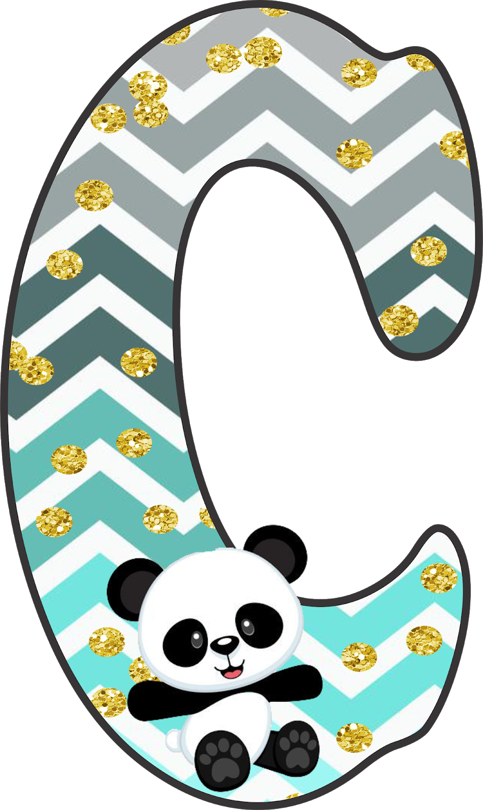 Alfabeto de Panda tierno para Descarga Gratis