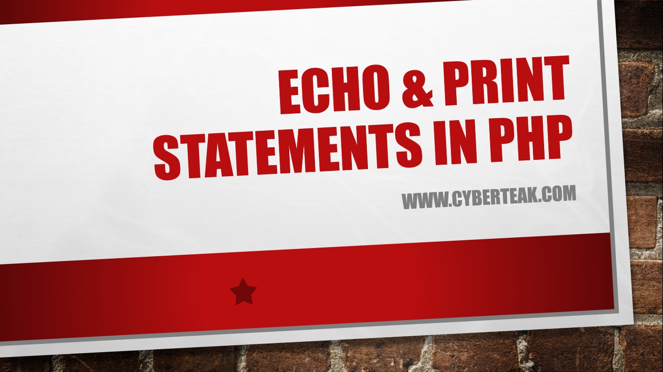 Echo And Print Statements In Php