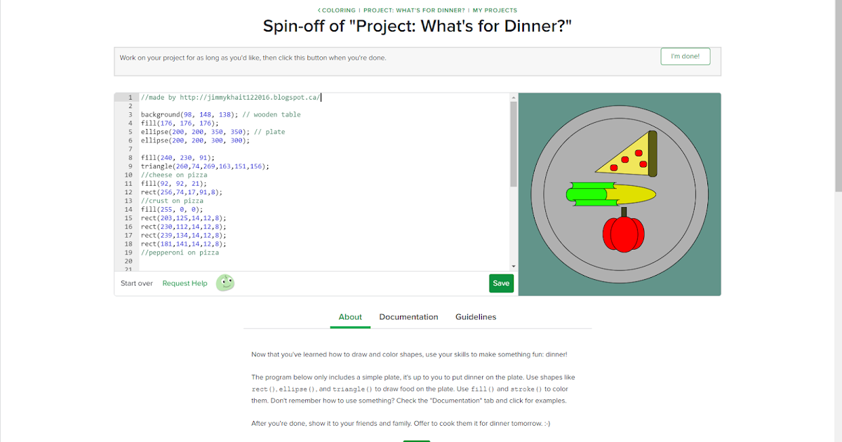 S1: What's for dinner- Khan Academy