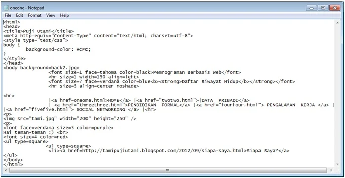 Membuat Html Di Notepad Notepad Cara Tabel - Udin Blog